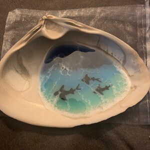 Epoxy Resin Waves Beach Wall Hanging Hand Painted Turtles on | Etsy