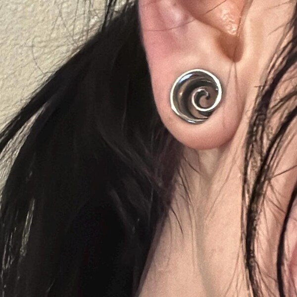 Swirl Ear Gauges Gauge & Plug Earrings Spiral Ear Gauges Saddle Plugs Gauges for Stretched Ears ...