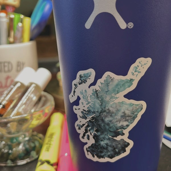 Calmac Ferry & Golden Beaches Watercolour Map of Scotlands Hebrides ...