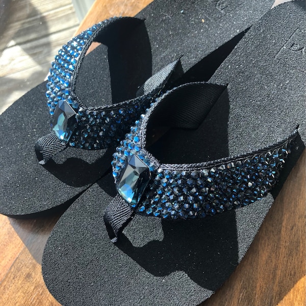 Swarovski Crystal Rhinestone Platform Flip Flop Sandals: Diamond Diva's ...