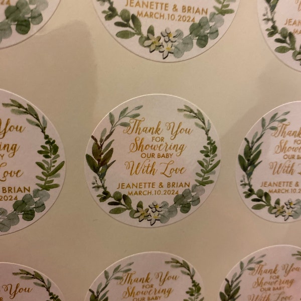 Wreath Wedding Stickers, Personalized Wedding Sticker, Wreath Initials ...