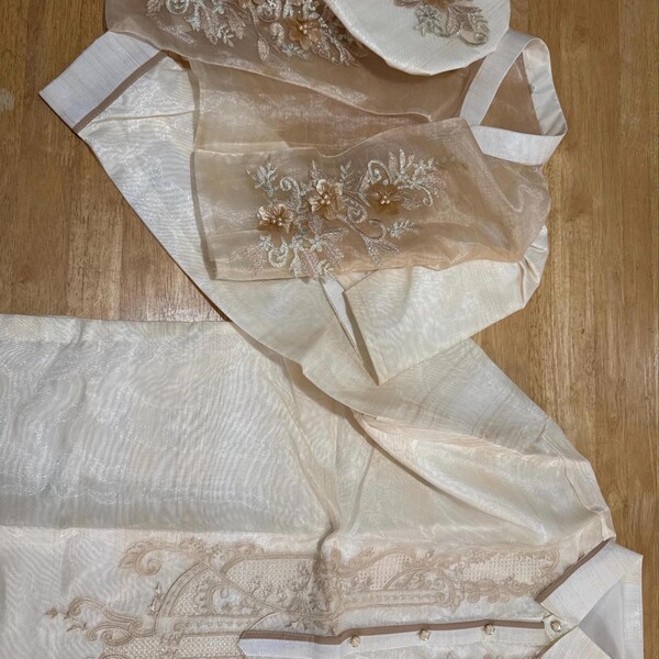 Ready to Ship Modern Filipiniana Bolero Black Piña Organza W ...