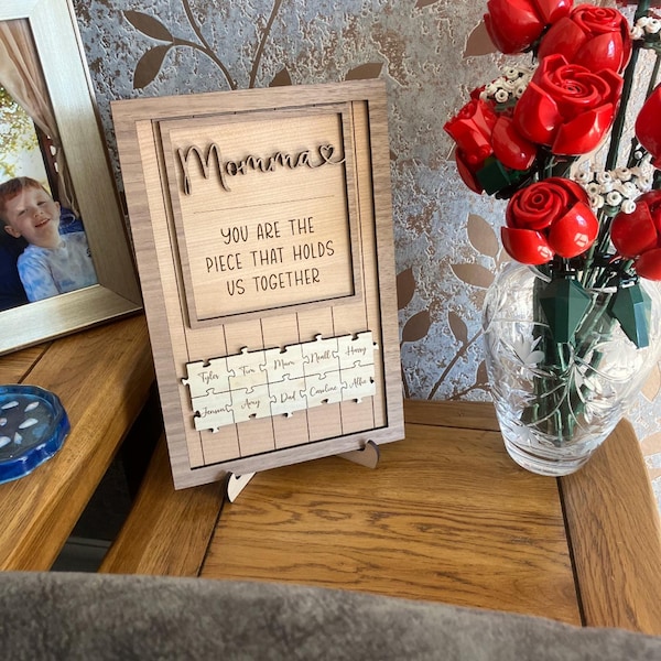 Personalised Wooden Family Tree, Free Standing Tree With Hearts, Mother ...