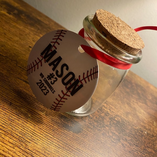 Jar of Dirt BASEBALL Boys Team Personalized Metal Tag Motivational ...