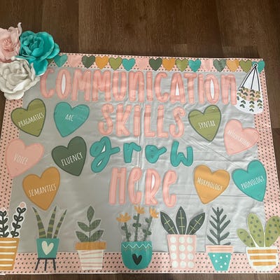 Speech Therapy Room Decor, Bulletin Board Kit, Cactus Themed Speech ...