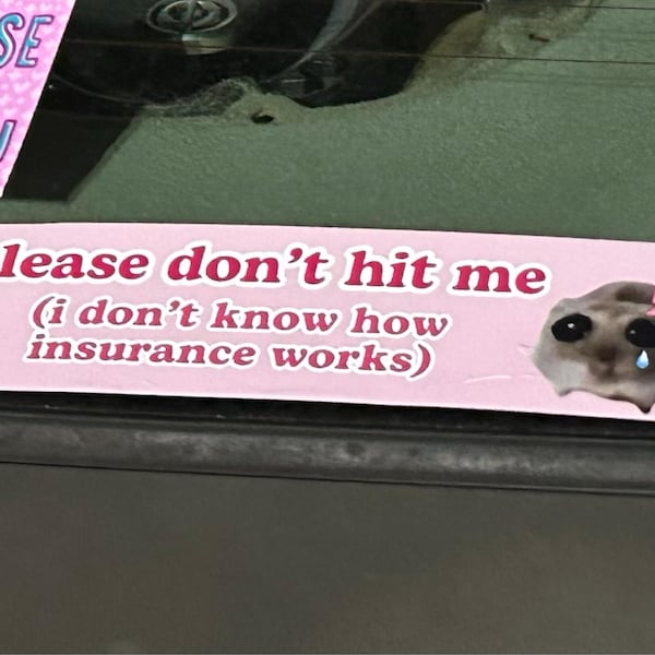 New Driver Pls Be Nice Sad Hamster Meme Round Circle Car Magnet Car ...