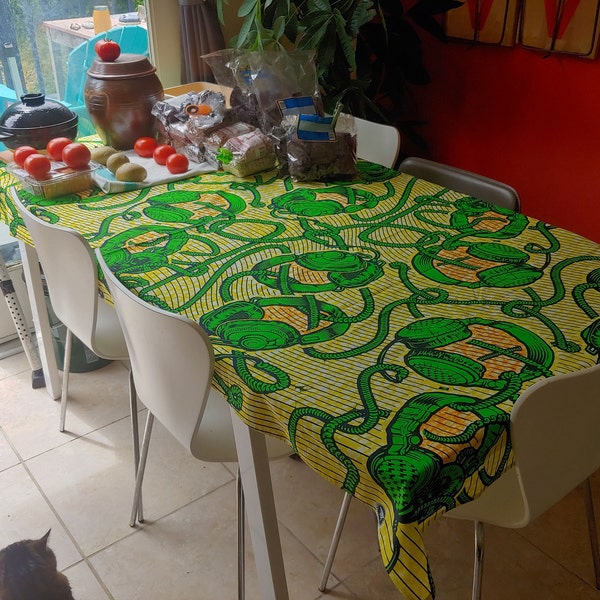 Aqua Blue Dutch Wax Table Runner - Beautiful Iconic Vlisco Design ...