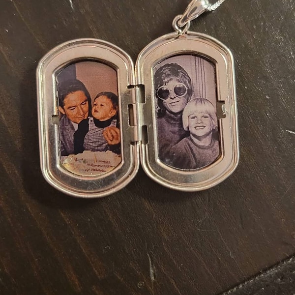 Mens Dog Tag Locket, Dog Tag Locket Necklace, Silver Dog Tag Photo ...