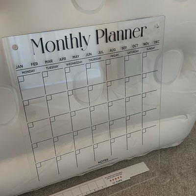 Dry Erase Calendar Acrylic Planner for Wall Monthly & Weekly Calendar ...