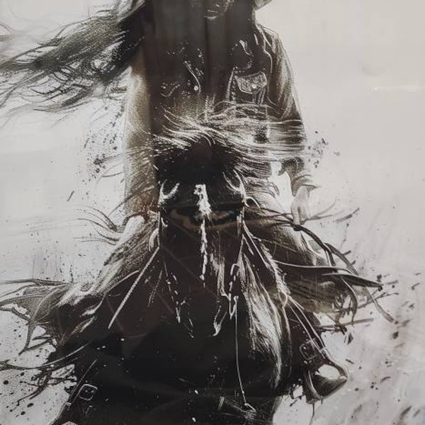 A Cowgirl and Her Horse Western Decor, Western Art, Cowboy Art, Western ...