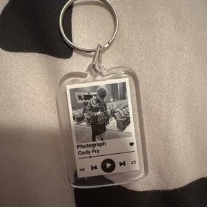 Custom Album Keychain Custom Song Keychain Spotify Keychain Double ...