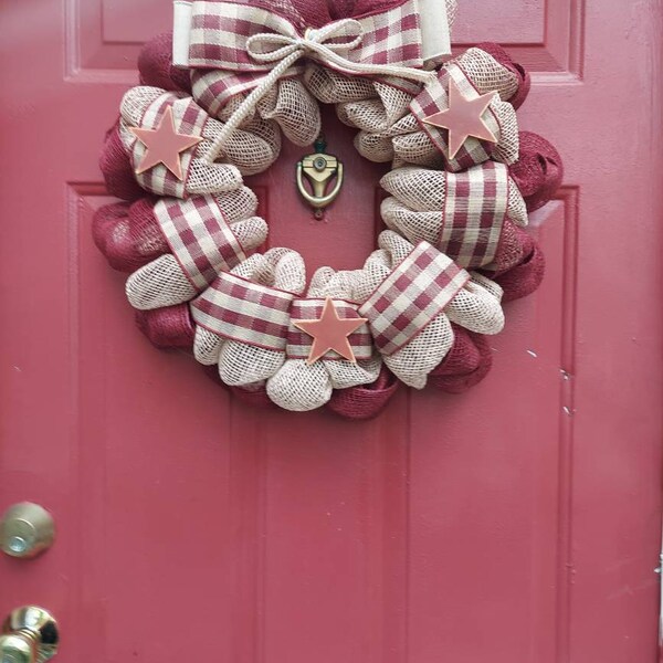 Primitive Blessings Wreath, Farmhouse Wreath, Primitive Wreath, Rustic ...