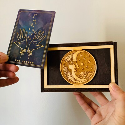 Tarot Cards Box Moon Stash Box Moon Treasure Box Moon Mindfulness Moon ...