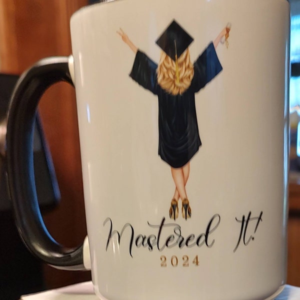 Custom Master's Degree Graduation Mug for Her With Name, Mastered It ...