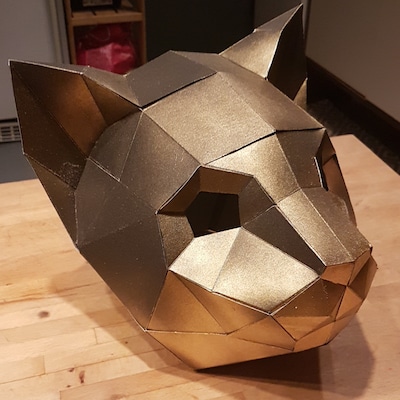 Cat Mask, Papercraft Mask, DIY Animal Head, Instant Pdf Download, Paper ...