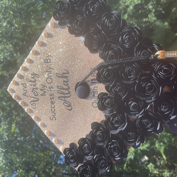 Gradcap Topper | Palestinian Graduation Cap | Floral & Olive Branches ...