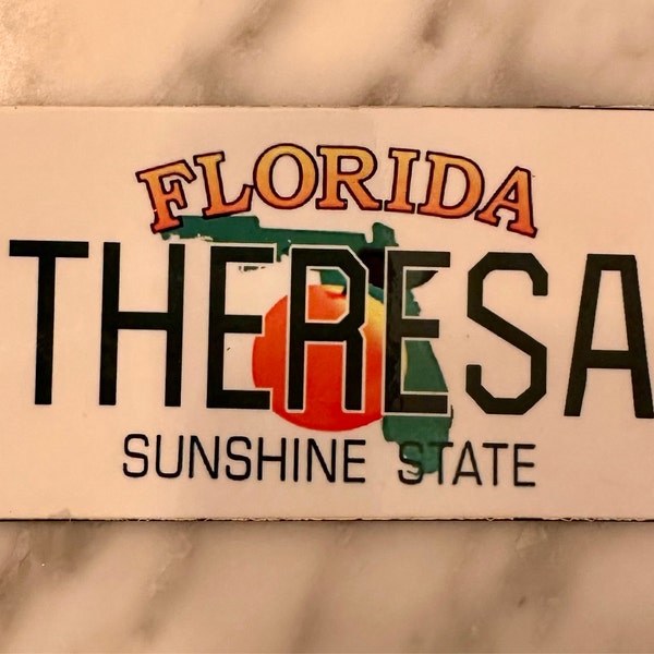 Personalized Florida Refrigerator Magnet State License Plate Replica - Etsy