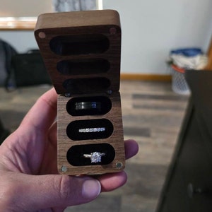 Triple Flip Wooden Ring Box, Custom Wedding Ring Box, Engagement Ring ...