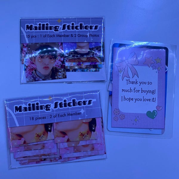 18 Pc Kpop Mailing Stickers | Kpop Family Mailing Stickers for Trading ...