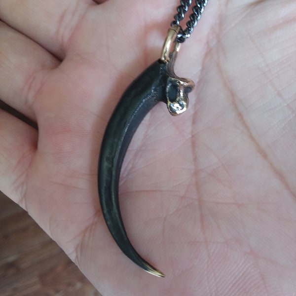 Talon Necklace - Black Golden Eagle Talon Pendant - Etsy