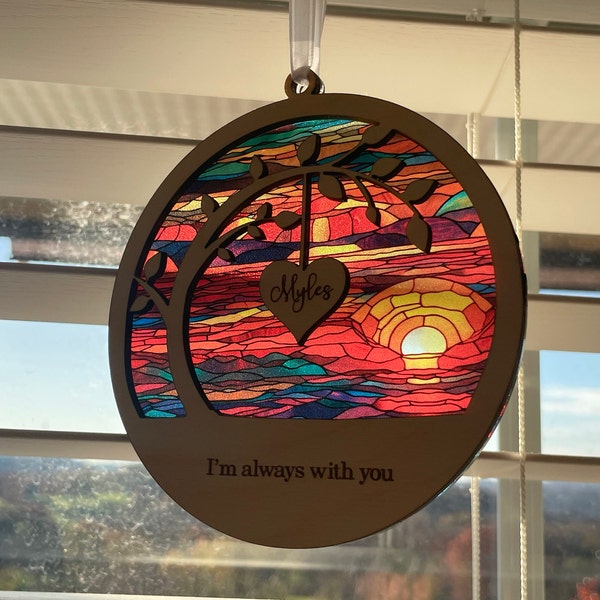 Wing Sun Catcher Sympathy Gift, Poem Card Memorial Suncatcher, Wing ...