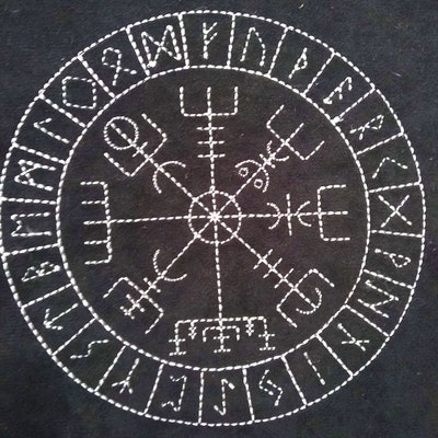 Elder Futhark Rune Vegvisir Circle Pagan Machine Embroidery Designs for ...