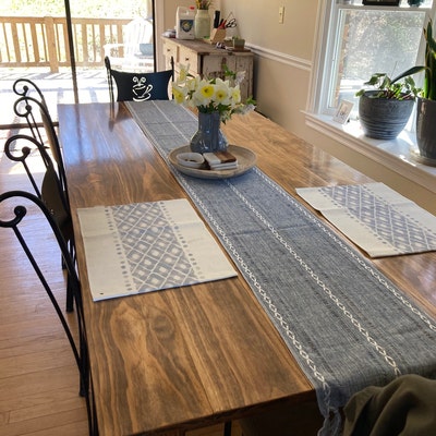 Farmhouse Table Runners, Linen Cotton Kitchen Decor, Dining Table ...