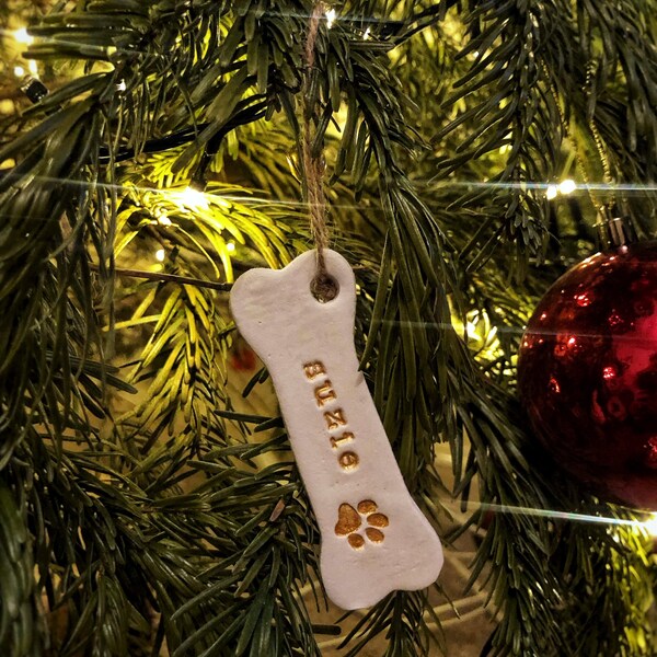Personalised Dog Bone Christmas Decoration, Dog Bone Tree Decoration ...