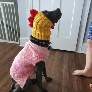 Rooster Chicken Dog Snood Knit Crochet Dog Hat Easter Dog Costume Ear ...