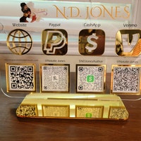 4 Icons QR Code | Multi QR Code | Qr-Code-Zeichen | QR Code Sign Business | Social Media Sign ...