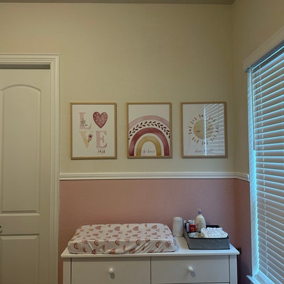 Boho Rainbow Set of 3 Nursery Prints, Girl Nursery Wall Art, Nursery ...