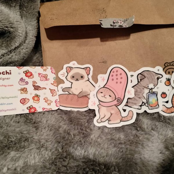 Feline Friends Sticker Set of 4 / Cat Meme Stickers / Kitten Stickers ...