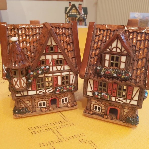 Ceramic House Tealight Candle Holder Incense Burner Home Decoration ...