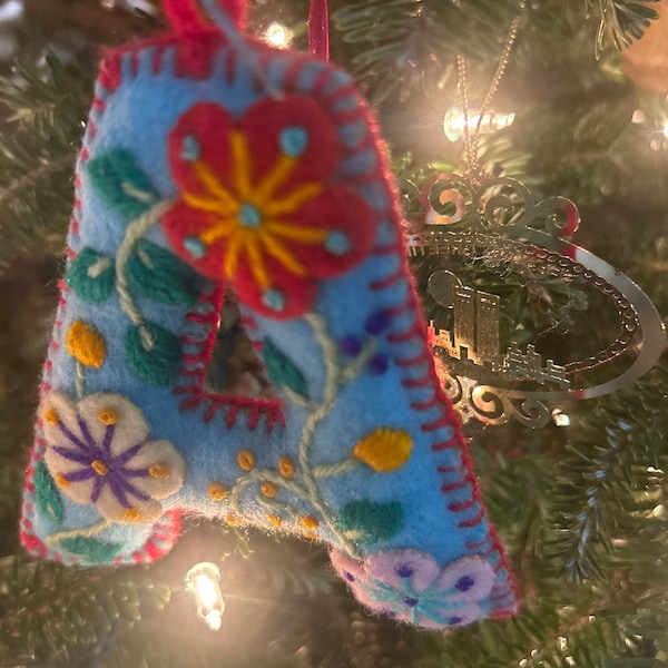 Colorful Letter - Embroidered Wool Ornament Alphabet Initials Abcs ...