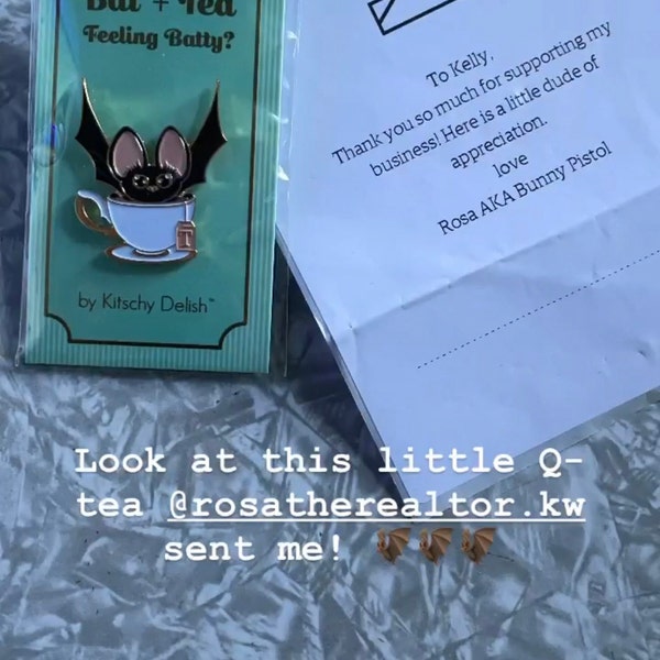 Bat + Tea Soft Enamel Pin! - Etsy