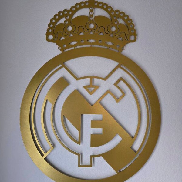 Real Madrid Metal Wall Art - Hala Madrid Steel Logo - Iconic Birthday ...