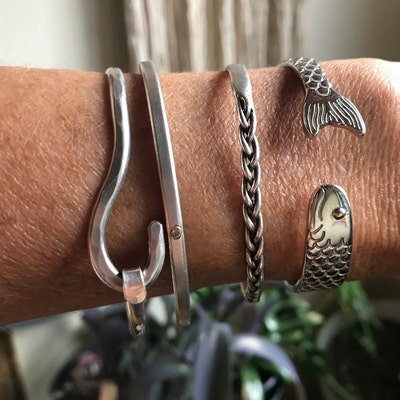 Cape Cod Fish Bracelet Solid 925 Silver & Real 14k Gold Eye Cape Cod ...