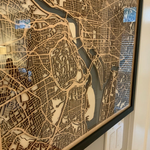 Washington Wood Map - 5th Anniversary Gift - Custom Wooden Map Laser ...