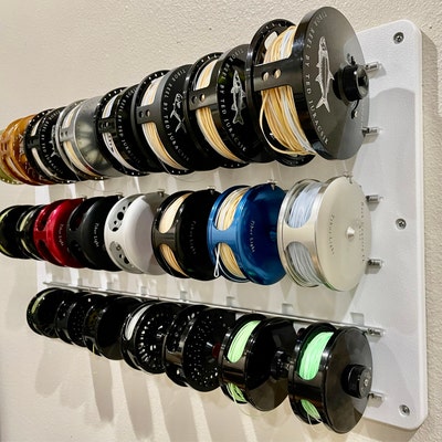 Custom Fly Fishing Reel Holder Walnut and Brass 21 Reel Version - Etsy