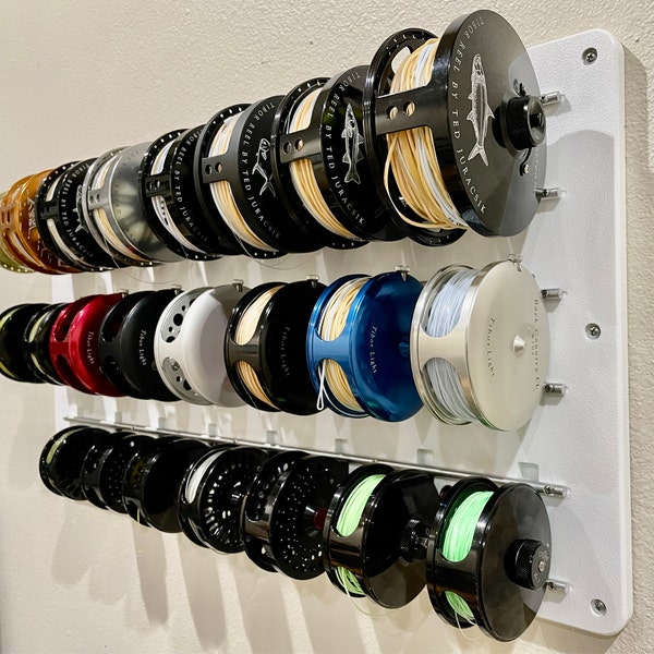 Custom Fly Fishing Reel Holder - Walnut and Brass- 21 Reel Version - Etsy