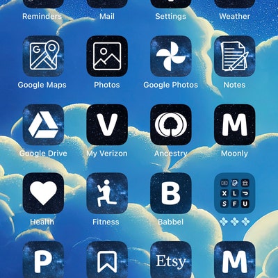 Black and Gray App Icons Iphone Theme Pack Aesthetic App - Etsy