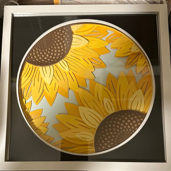 3D SUNFLOWERS SVG - Layered Shadow Box Svg - for Cricut - for ...