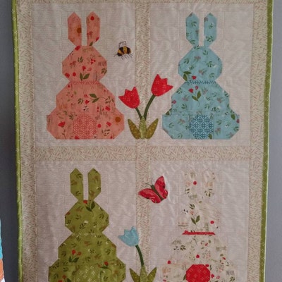 Bunny Rabbit Quilt Pattern Country Bunnies Quilt Pattern PDF the ...
