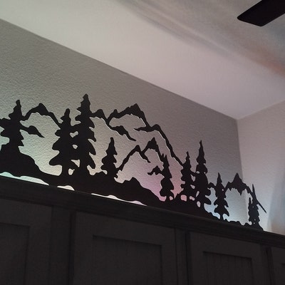Mountain and Tree Scene Metal Wall Art 6.1 - Etsy