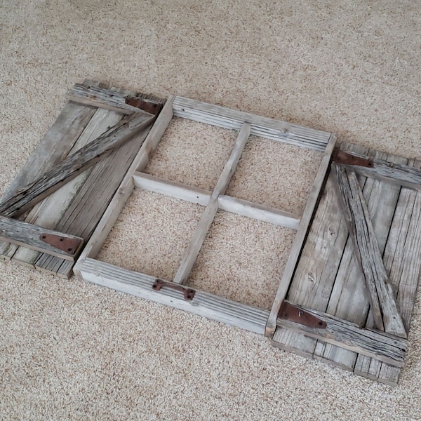 Rustic Little Window Frame With Shutters - Etsy