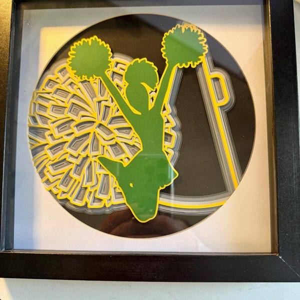 CHEERLEADER 3D SVG for Shadow Box | Sports | Silhouette | Gift | Award ...