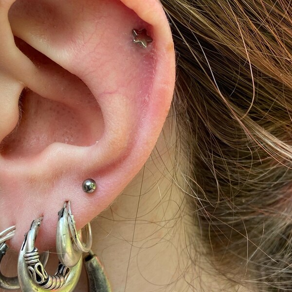 ASTM F136 Titanium 3mm Pitted Hammer Effect Flat Disc Curved Screw or L ...