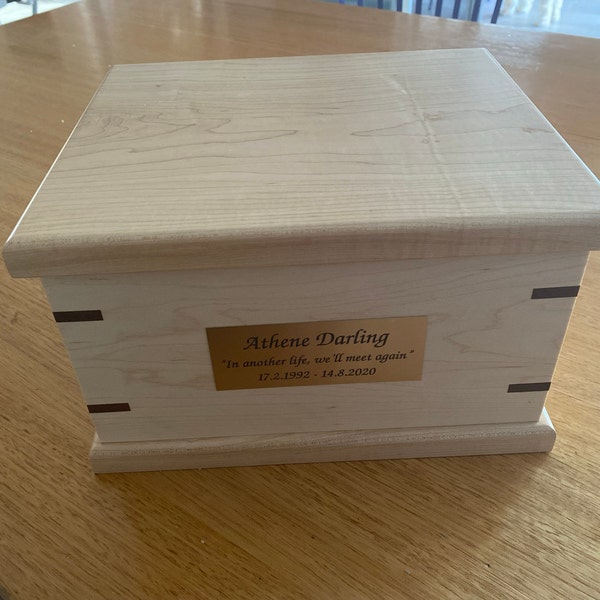 Companion Human Cremation Urn- Black Walnut Wood Urn - Burial Box ...