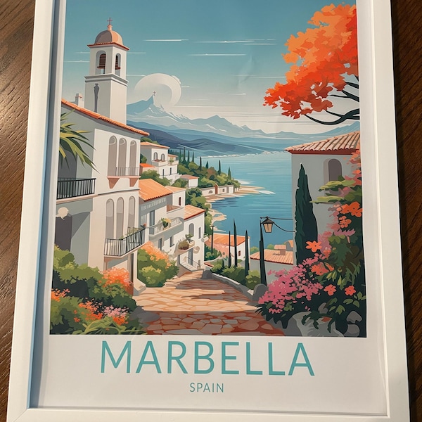 Marbella Spain Travel Poster, Marbella Spain Poster Print, Spain Wall ...