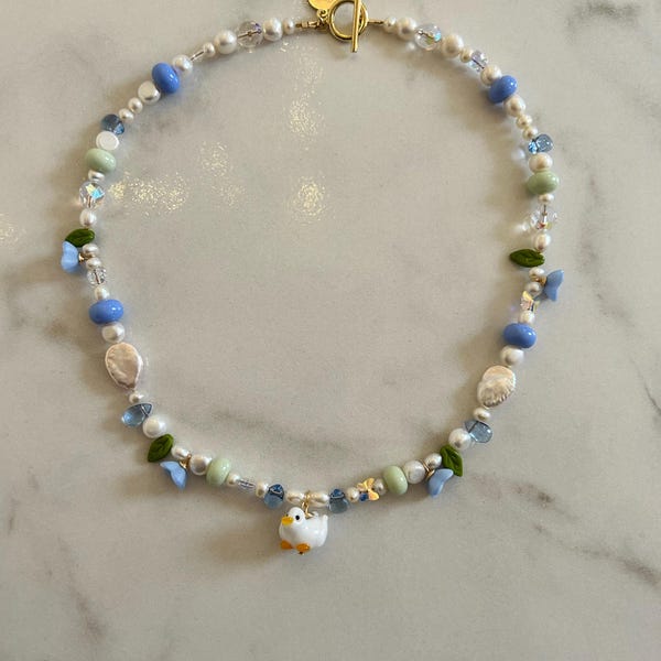 Blackberry and Bramble Necklace, Glass Lampwork Handmade Beaded ...